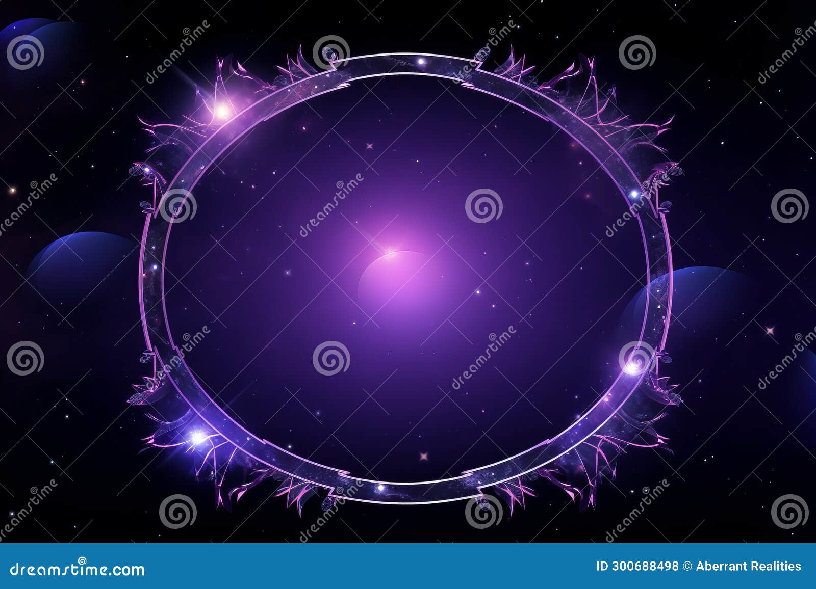 A Purple Circular Frame with Stars on it Stock Photo - Image of glowing ...