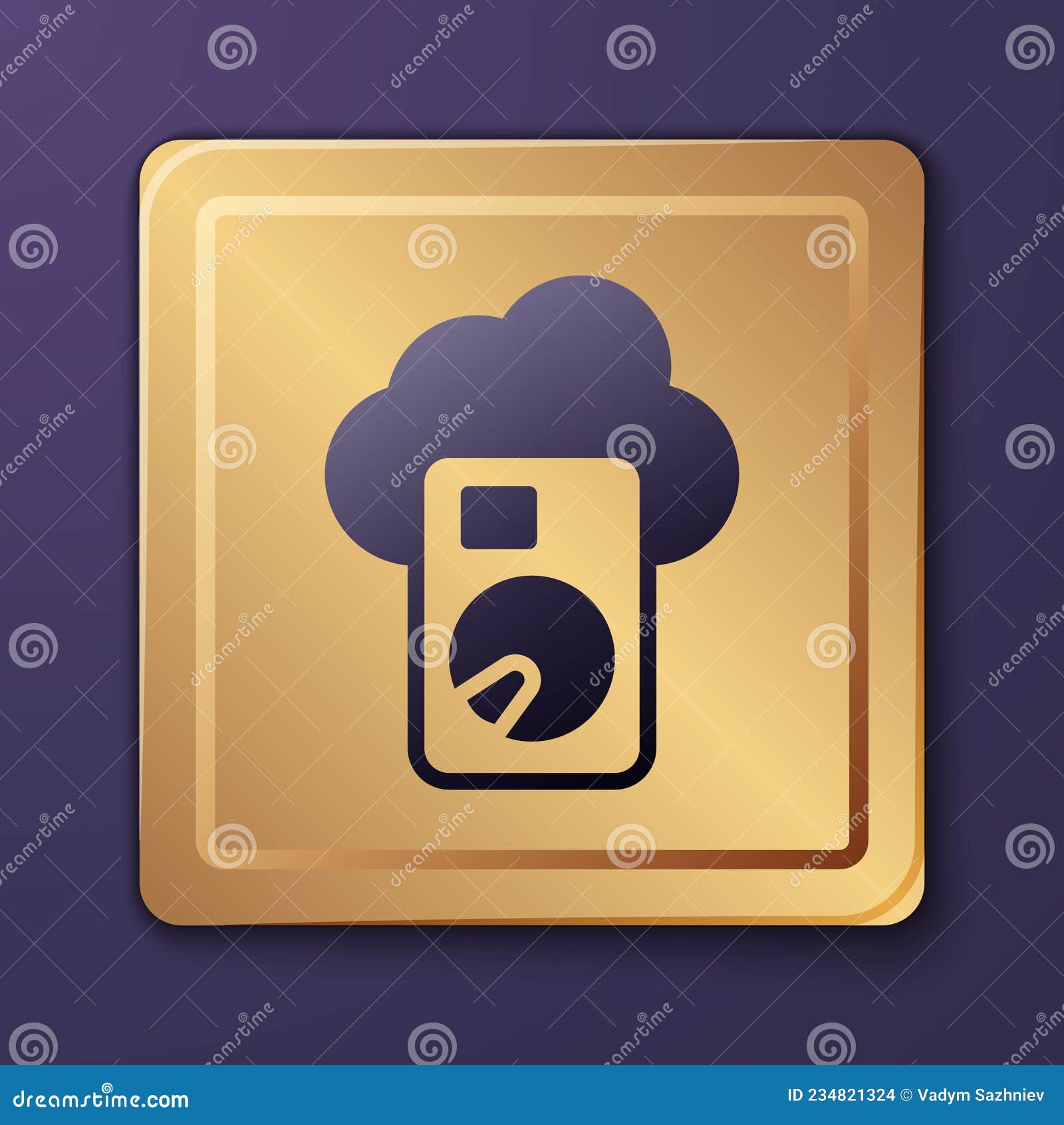 Purple Cloud Database Icon Isolated on Purple Background. Cloud ...