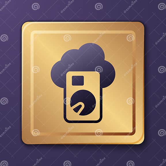 Purple Cloud Database Icon Isolated on Purple Background. Cloud ...