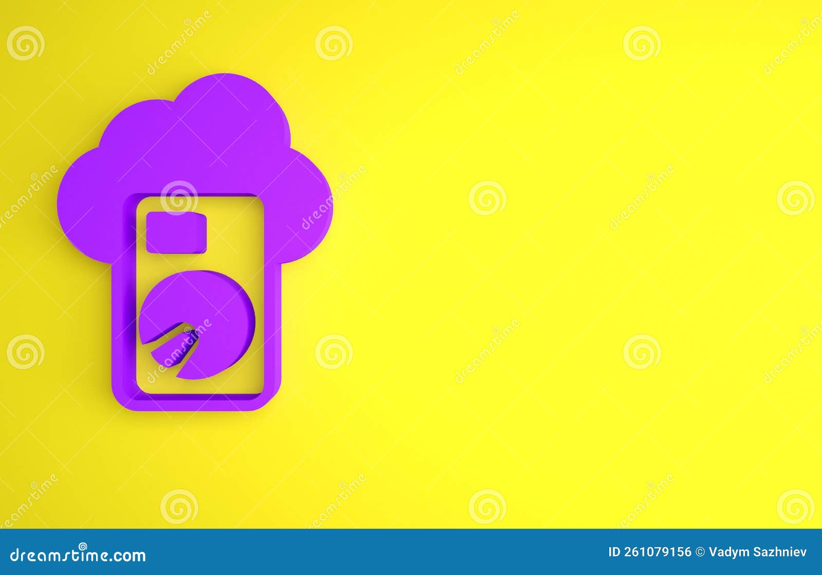 Purple Cloud Database Icon Isolated on Yellow Background. Cloud ...