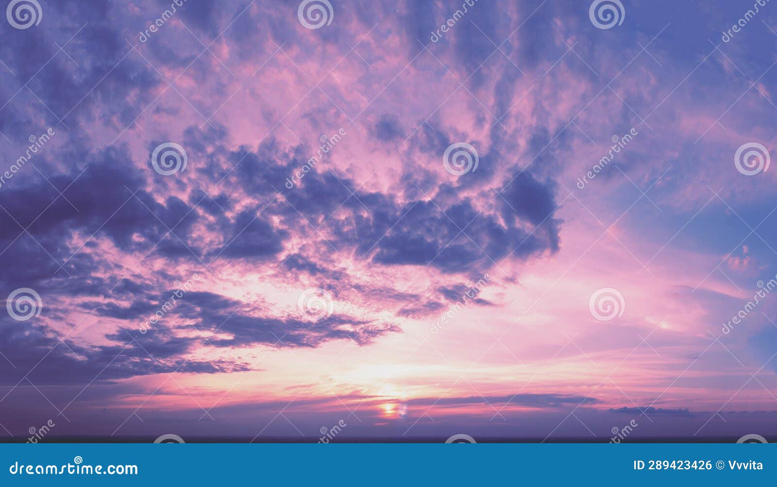 Purple Cloudy Sky at Sunset. Sky Texture Stock Photo - Image of nature ...