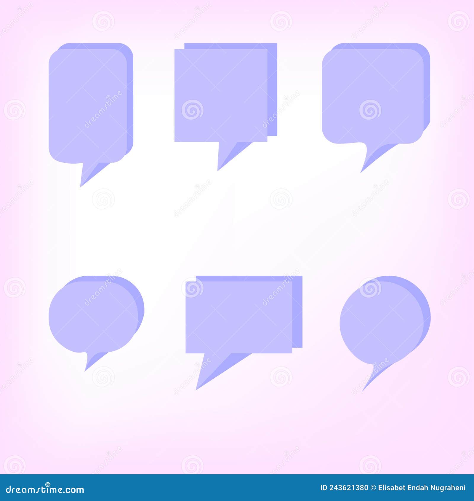 Purple Color of Chat Bubble Pack Speech Bubble Callout Comic Speach in ...