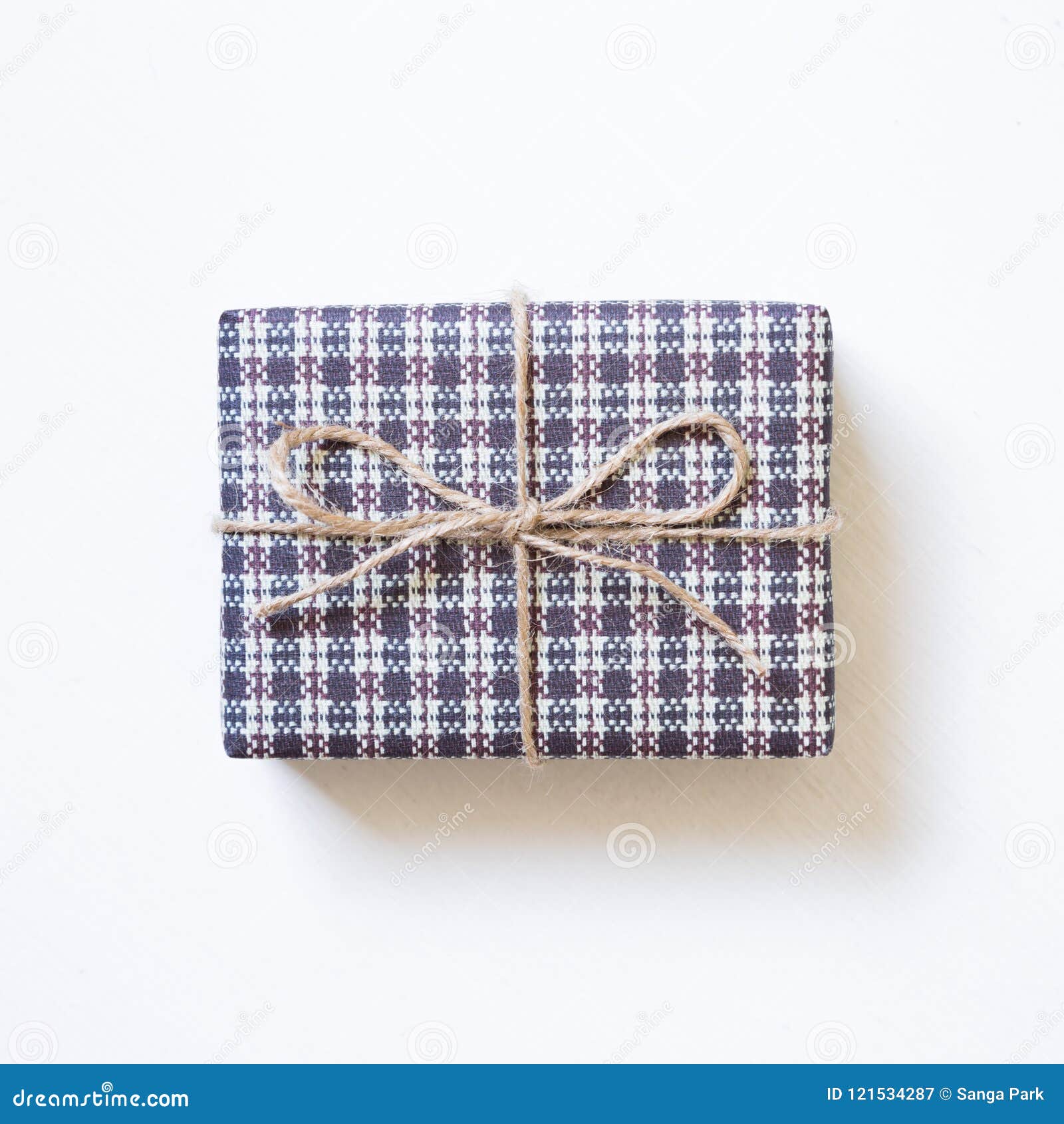 Purple Color Check Pattern Gift Box on White Background Stock Image ...