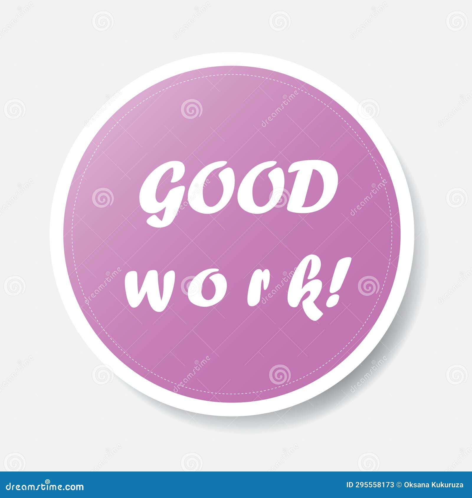 Purple Color Circle Shape Sticker with Positive Phrase, Vector ...