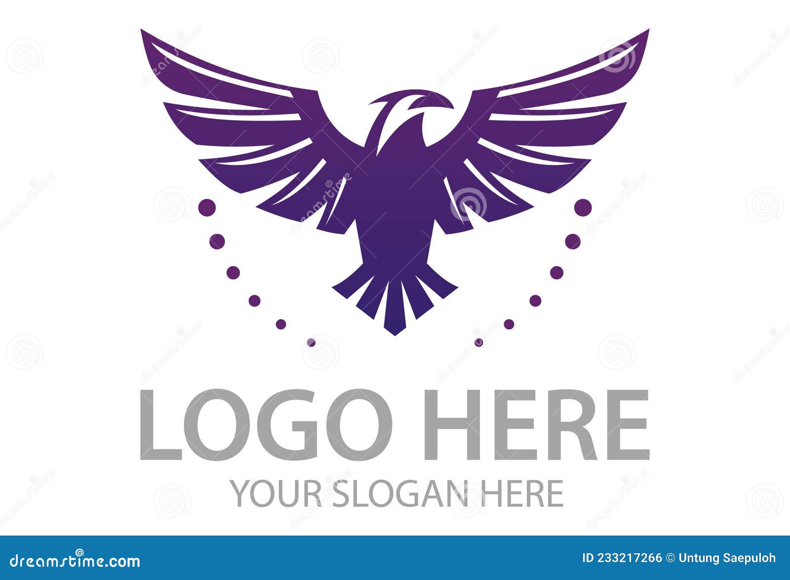 Purple Color Eagle Bird with Spread Wing Logo Design Stock Vector ...