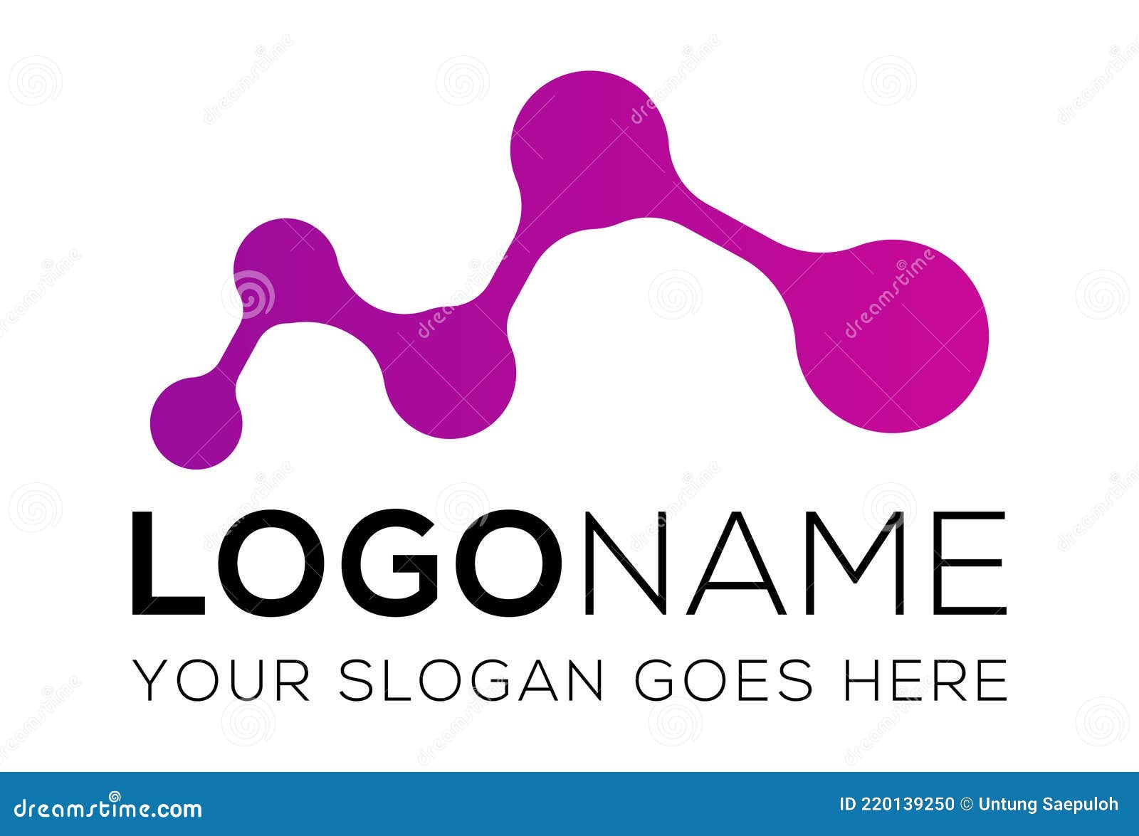 Purple Color Line Dot Connect Digital Shape Tech Logo Design Stock ...