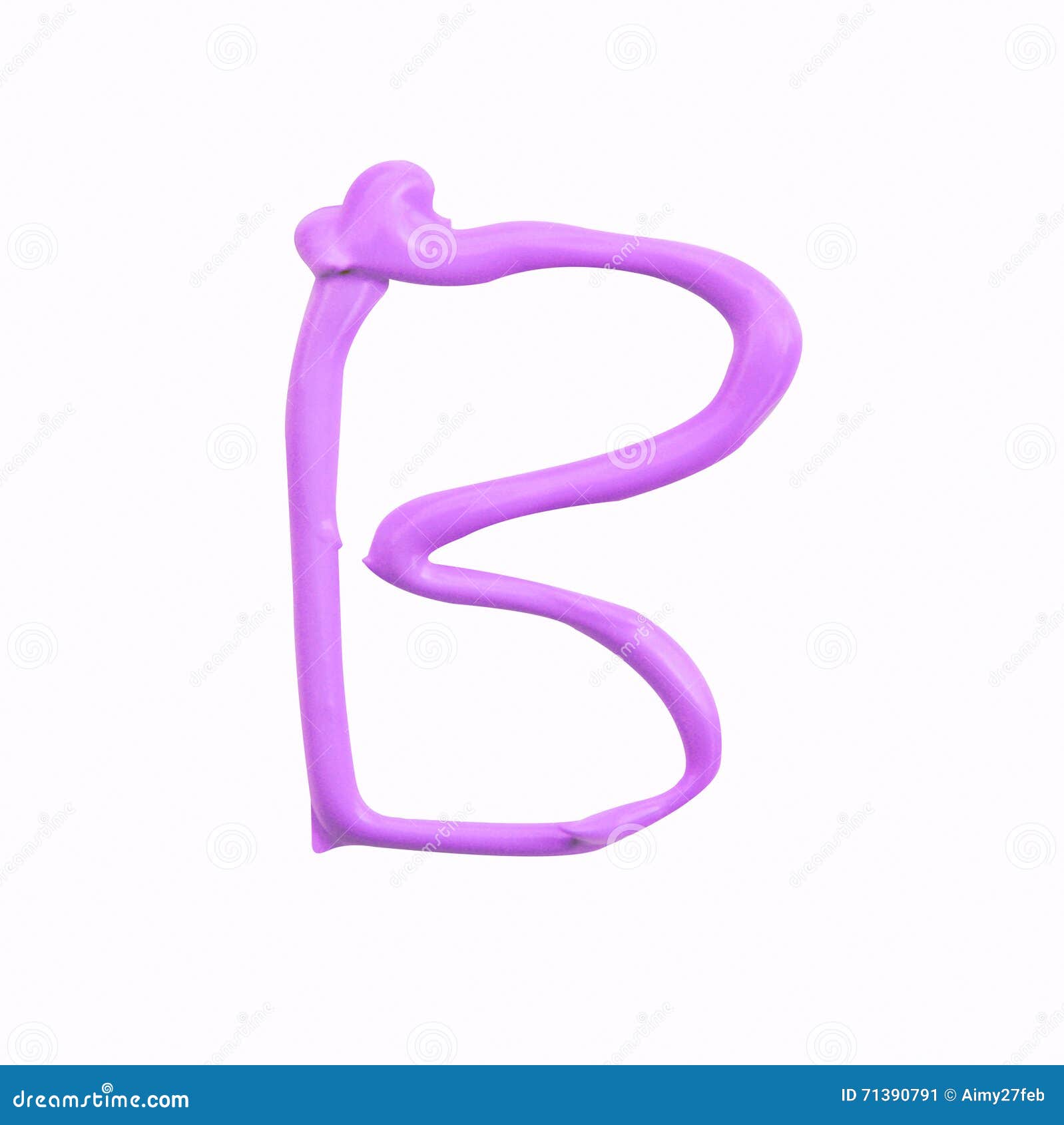 Purple Color Painted Alphabet, Letters B Isolate. (clipping Path ...