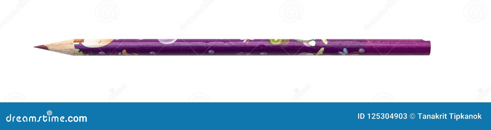 Purple Color Pencil Isolated on White Background. Stock Image - Image ...