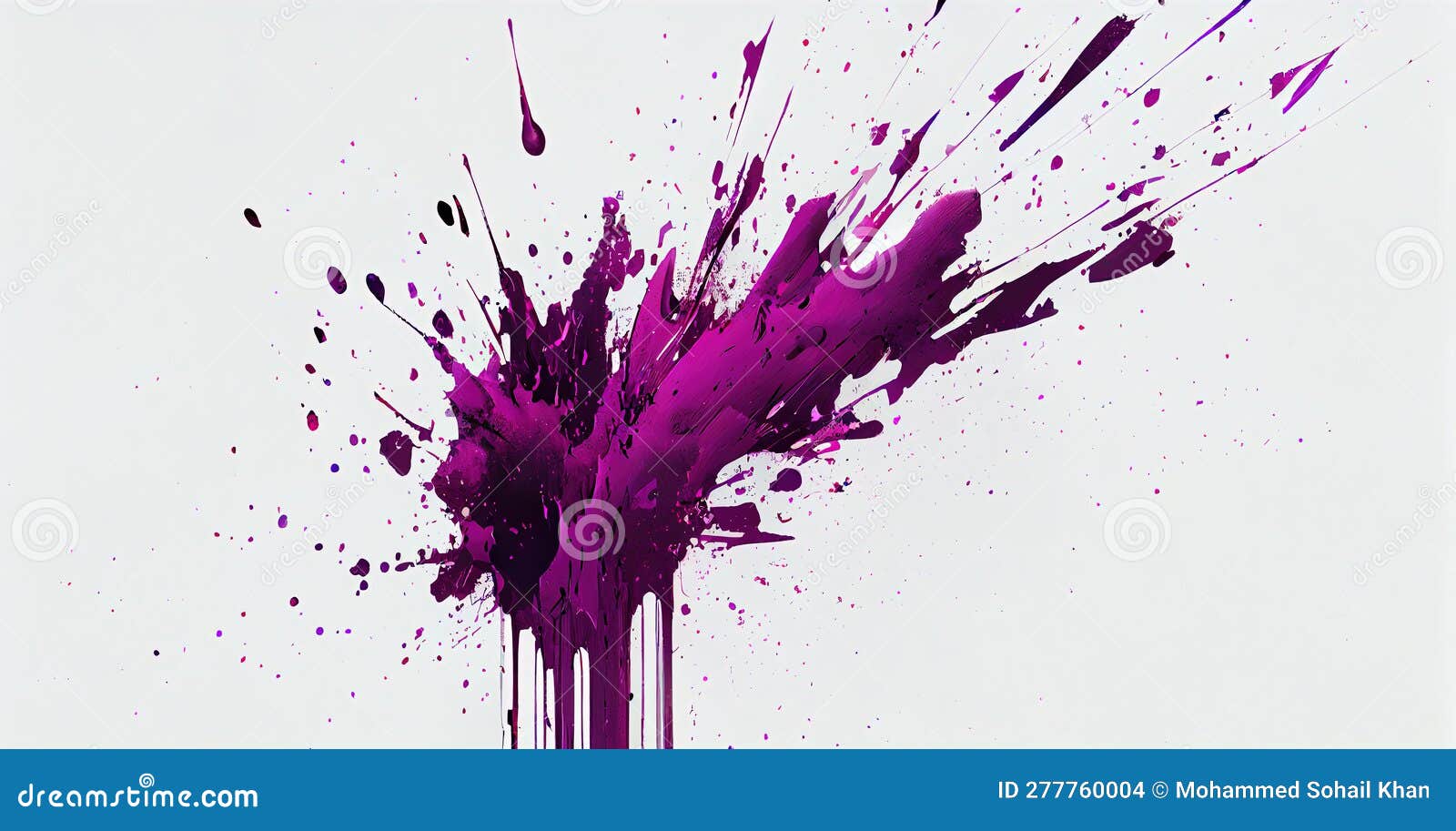 Purple Color Splatter on White Background AI Generative Stock ...