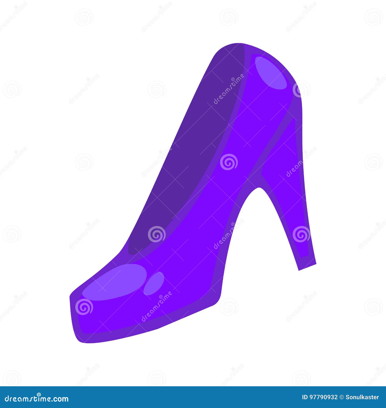 Purple colored heeled shoe stock vector. Illustration of glamour - 97790932