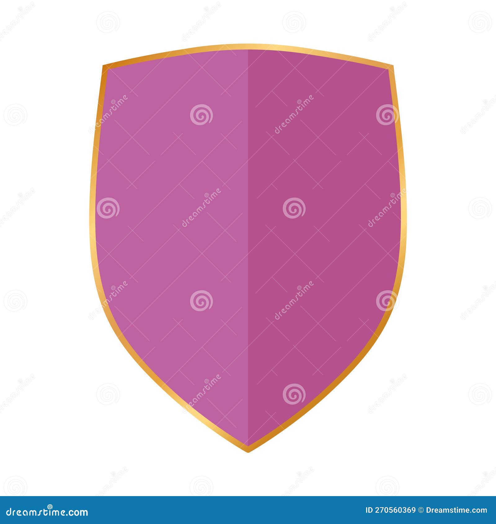 Purple Colored Shield Icon with Gold Frame Stock Vector - Illustration ...