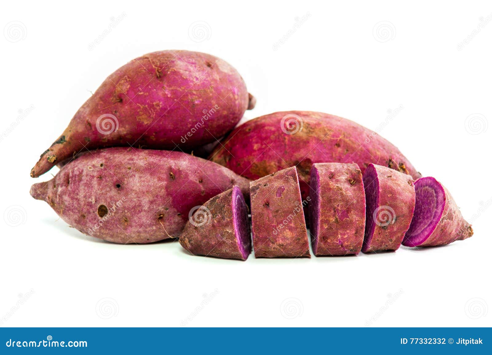 Purple Colored Sweet Potatoes on White Background Stock Photo - Image ...