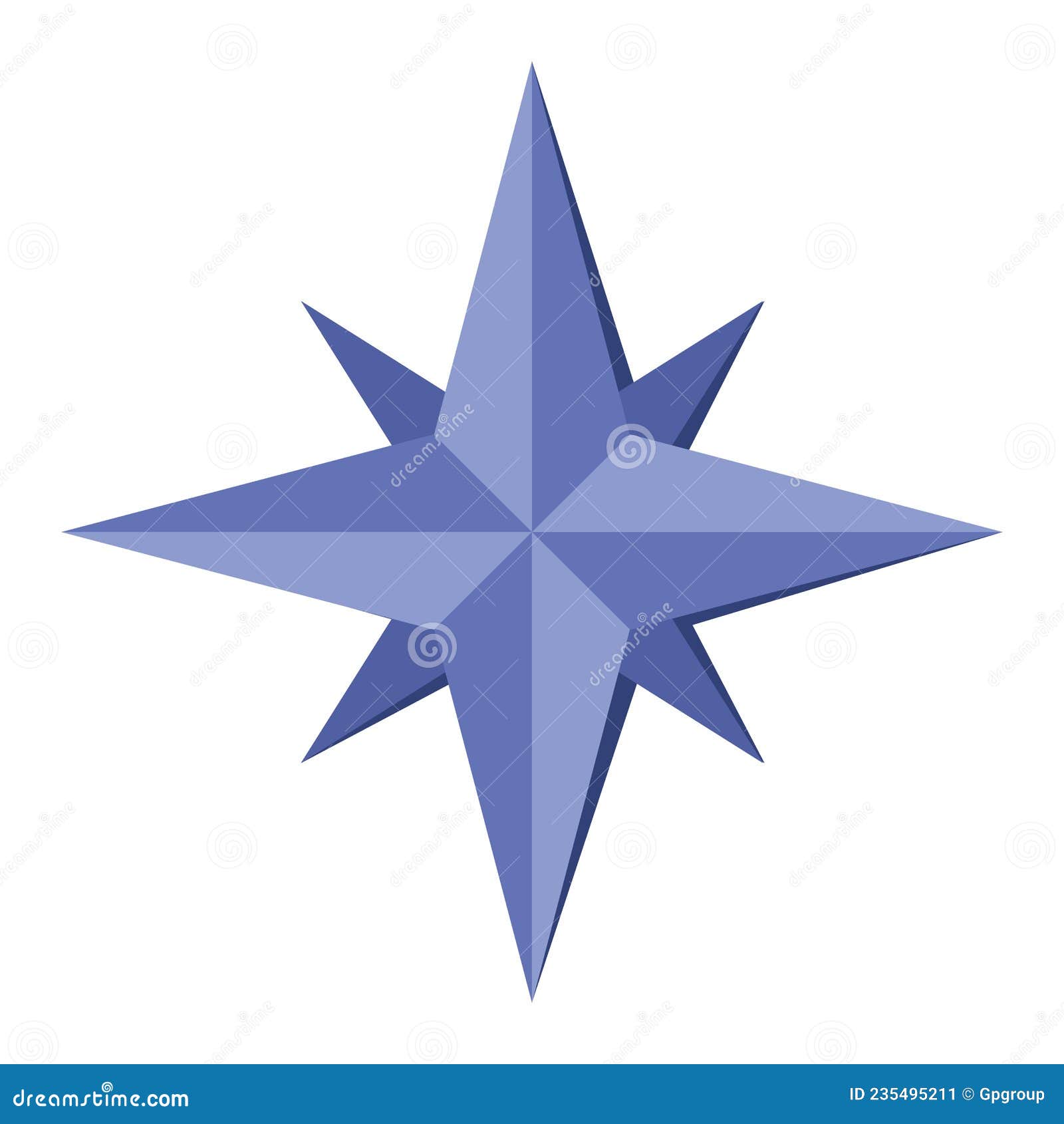 Purple compass star stock vector. Illustration of direction - 235495211