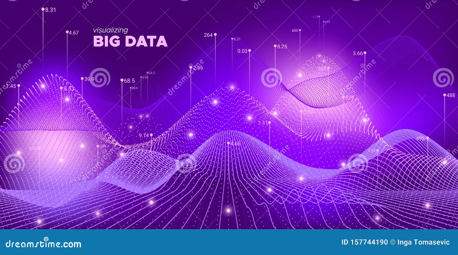 Purple Complex Big Data. Technology Background Stock Vector ...