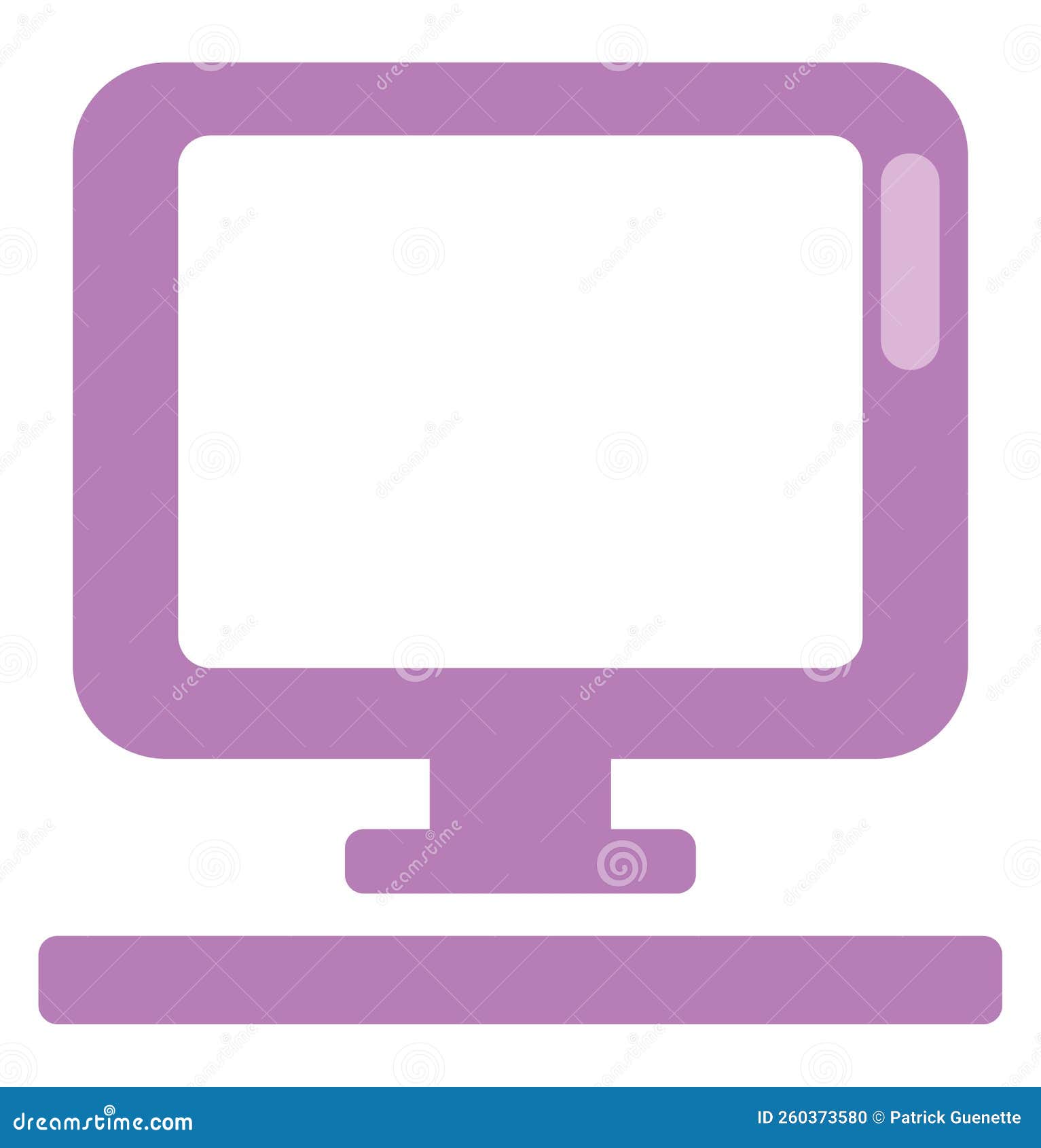Purple computer, icon stock vector. Illustration of mobile - 260373580