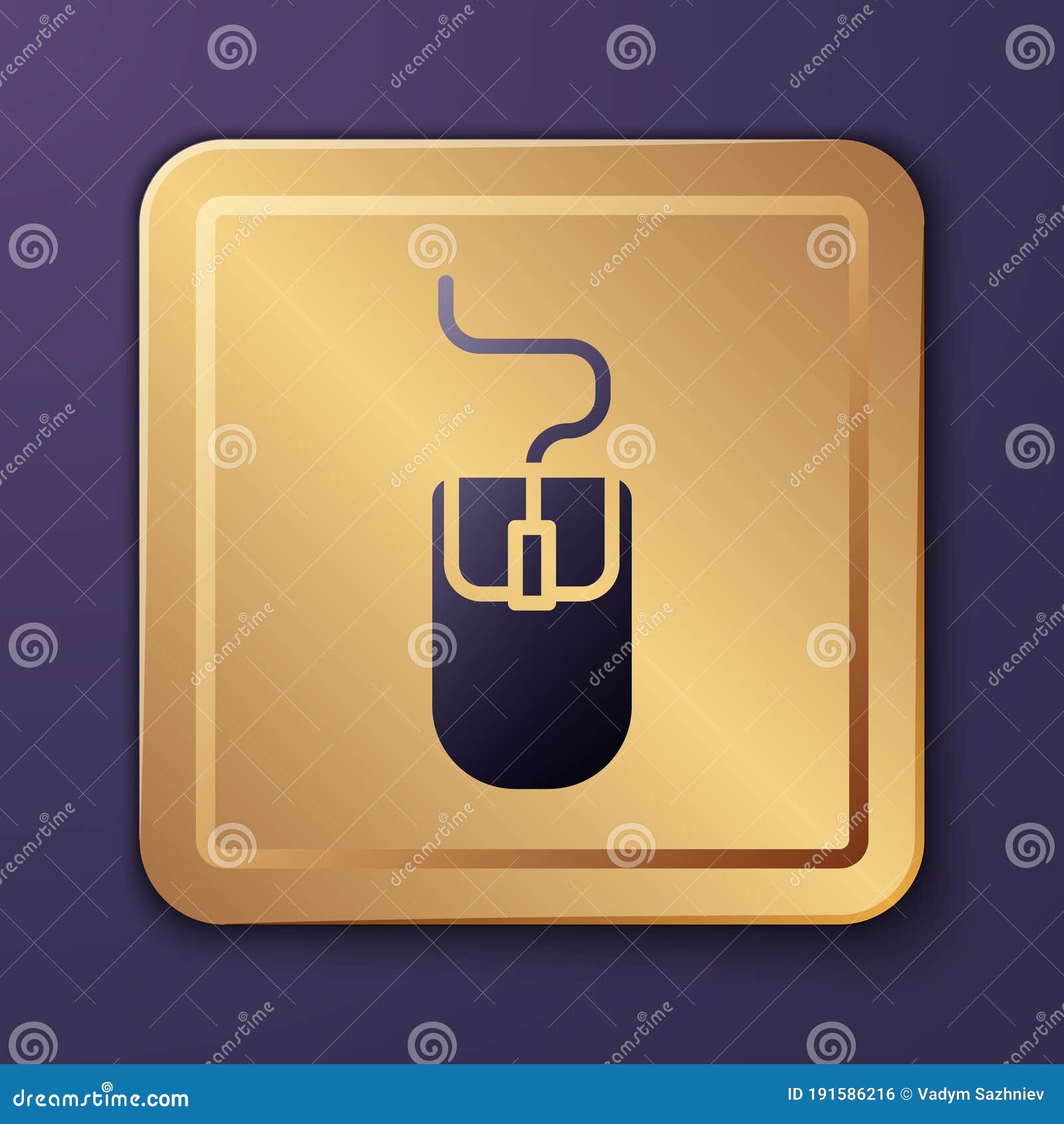 Purple Computer Mouse Icon Isolated on Purple Background. Optical with ...