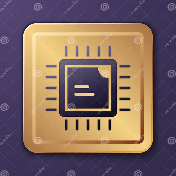 Purple Computer Processor with Microcircuits CPU Icon Isolated on ...