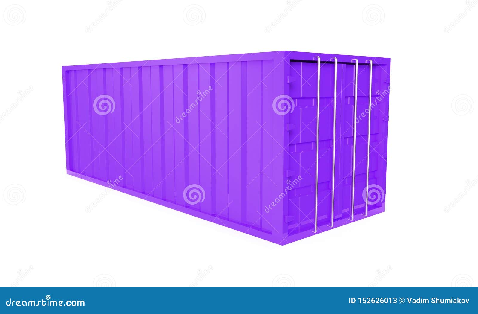 Purple Container, White Cutting Background 3d Render Stock Illustration ...