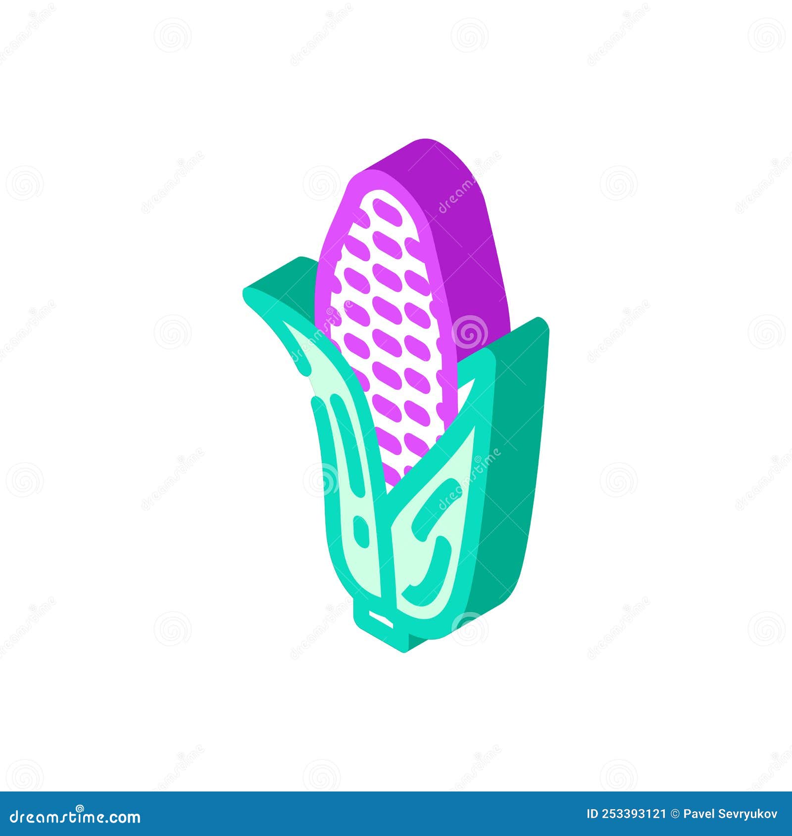Purple Corn Isometric Icon Vector Illustration Stock Illustration ...