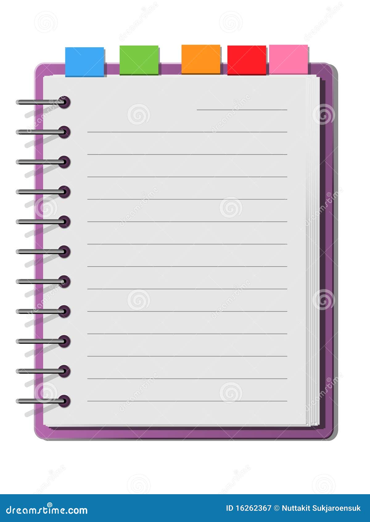 Purple cover notebook stock vector. Illustration of color - 16262367