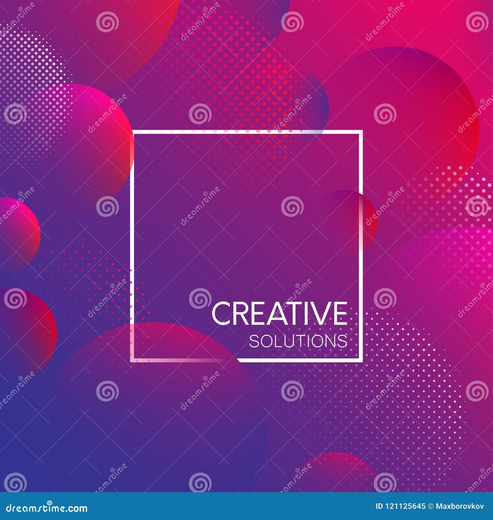 Purple Creative Solutions Background with Bubbles Pattern. Stock Vector ...