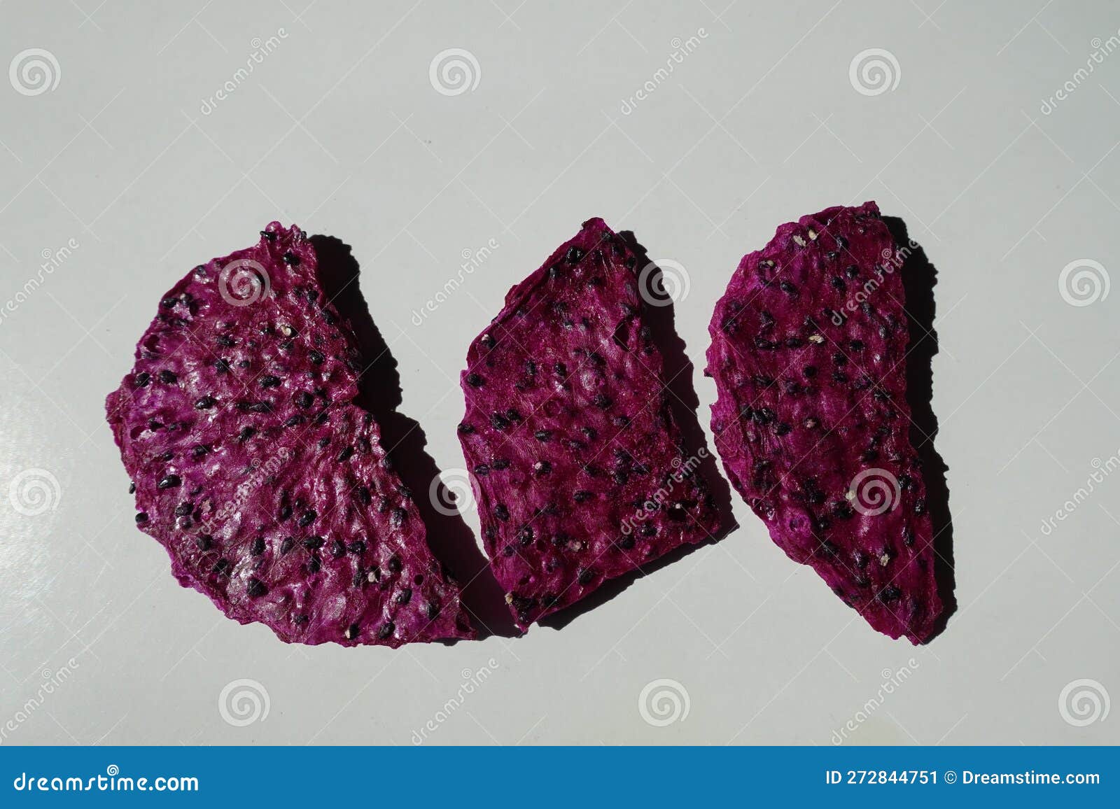 3 Purple Dried Dragon Fruit Chips from Above Stock Image - Image of nutritional, titbit: 272844751