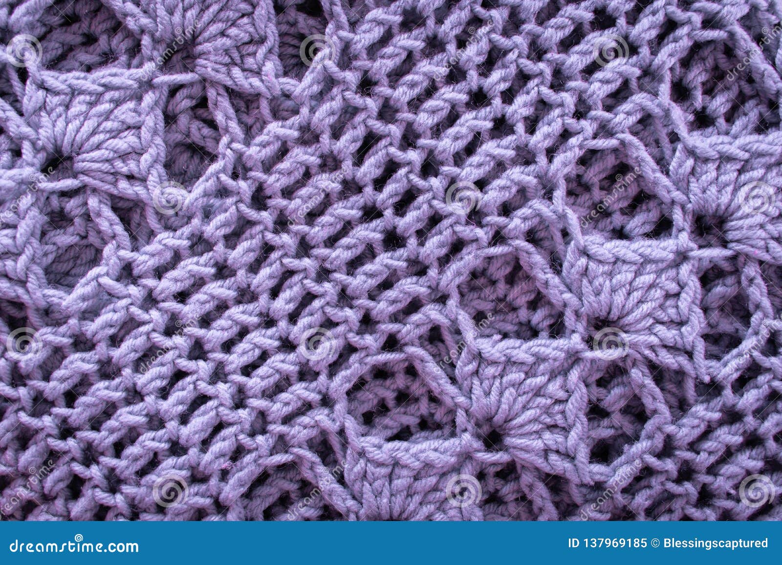 A Purple Crochet Texture, Blanket Stock Image - Image of decoration ...