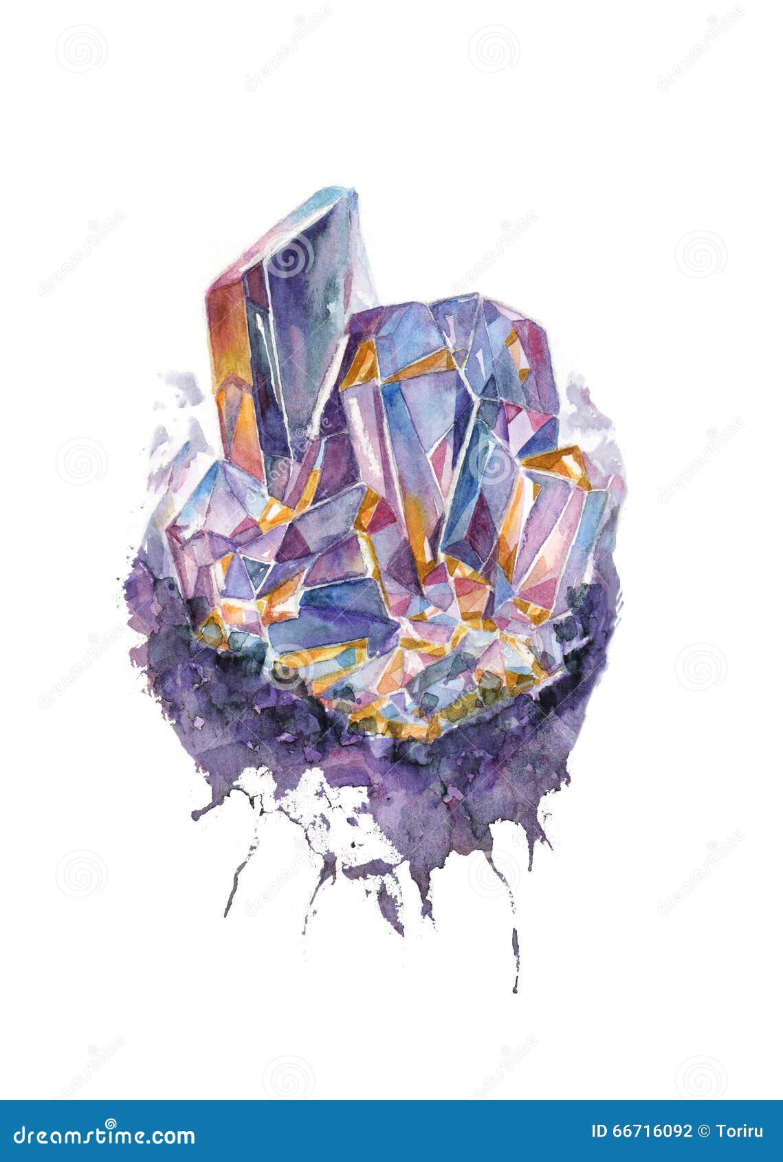 A purple crystal stock illustration. Illustration of pure - 66716092