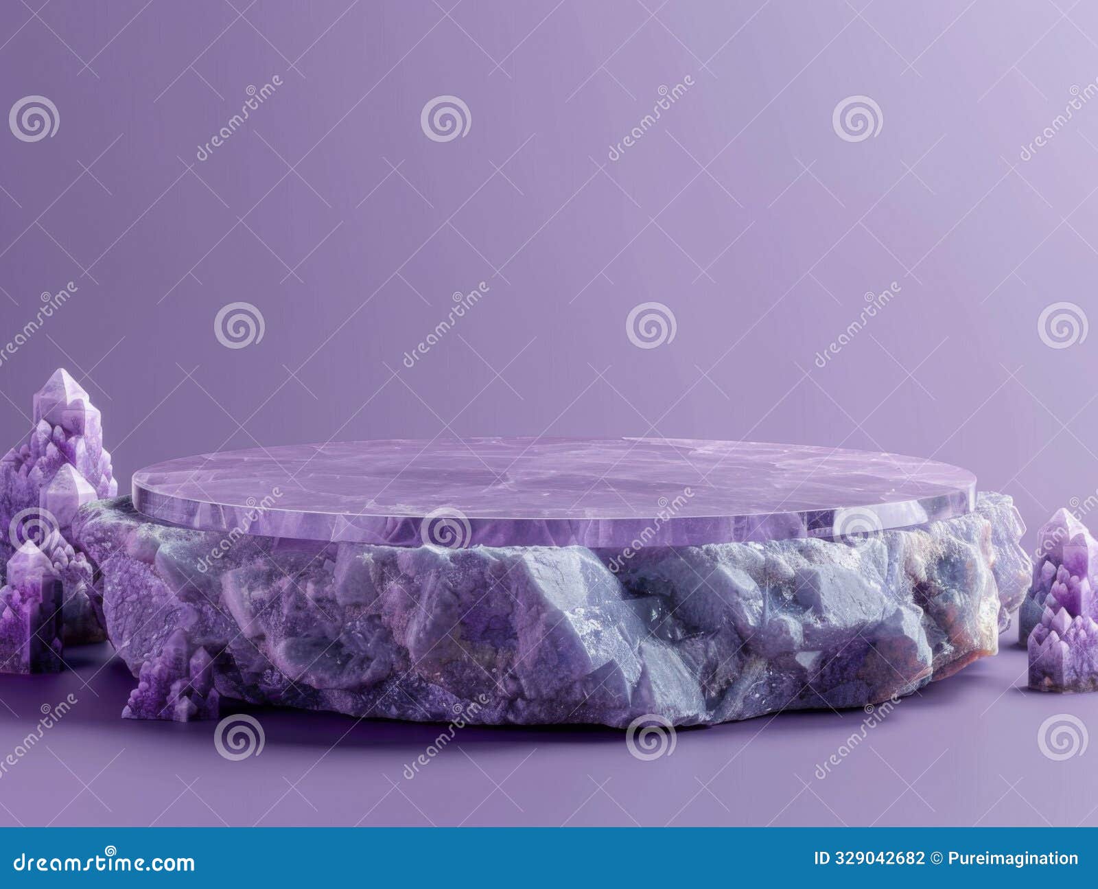Purple Crystal Rock Platform for Product Display Stock Illustration ...