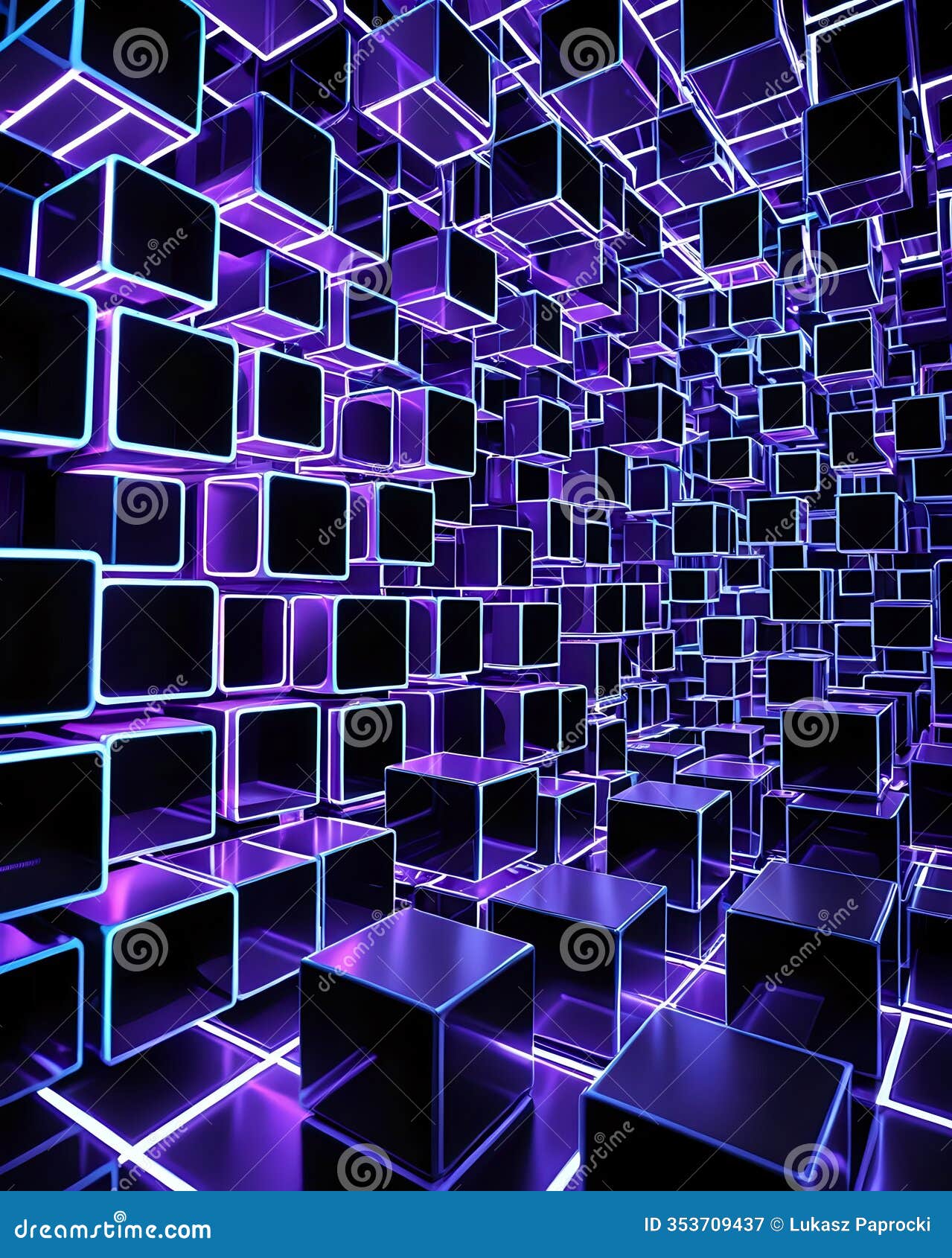 Purple Cube Array stock illustration. Illustration of design - 353709437