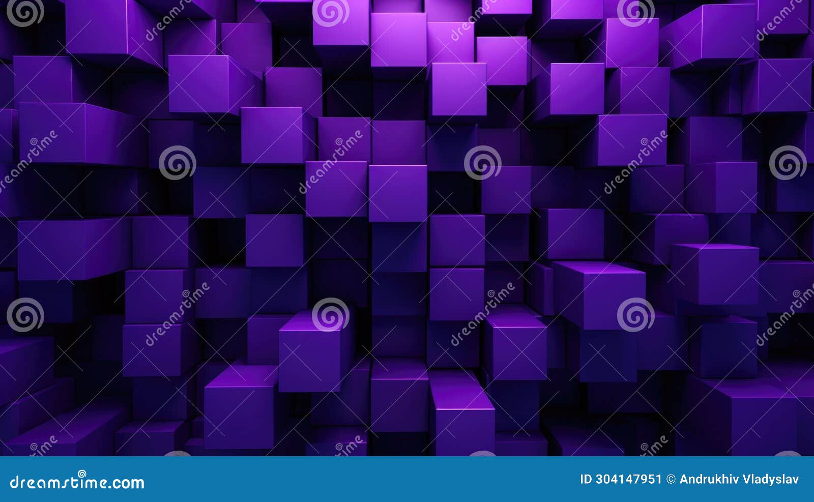 Purple Cubes Wall Background, Abstract Illustration Stock Illustration ...