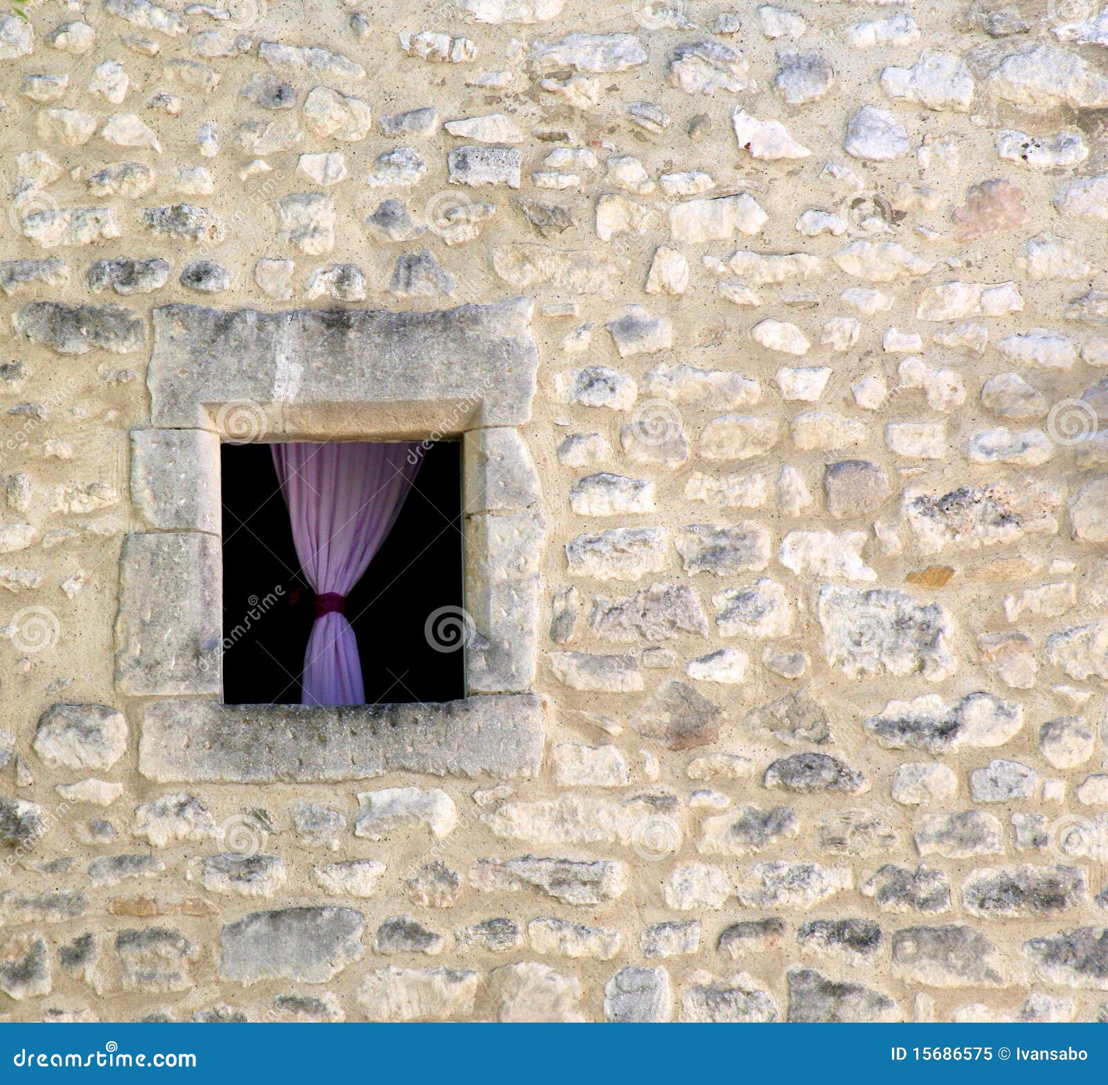 Purple Curtain in a Black Window Stock Image - Image of purple, middle ...