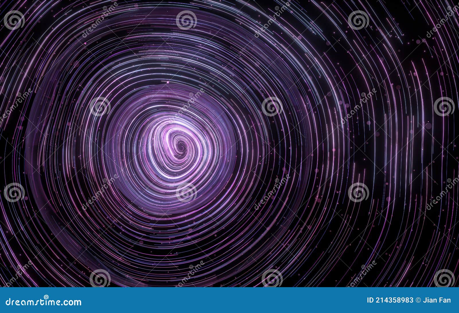 Purple Curve Lines Vortex, Fantasy Background, 3d Rendering Stock ...