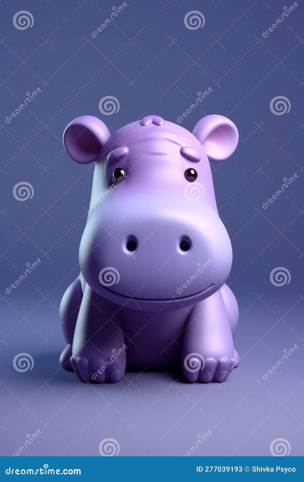 Purple Cute Isometric Hippopotamus Generative AI Stock Illustration ...