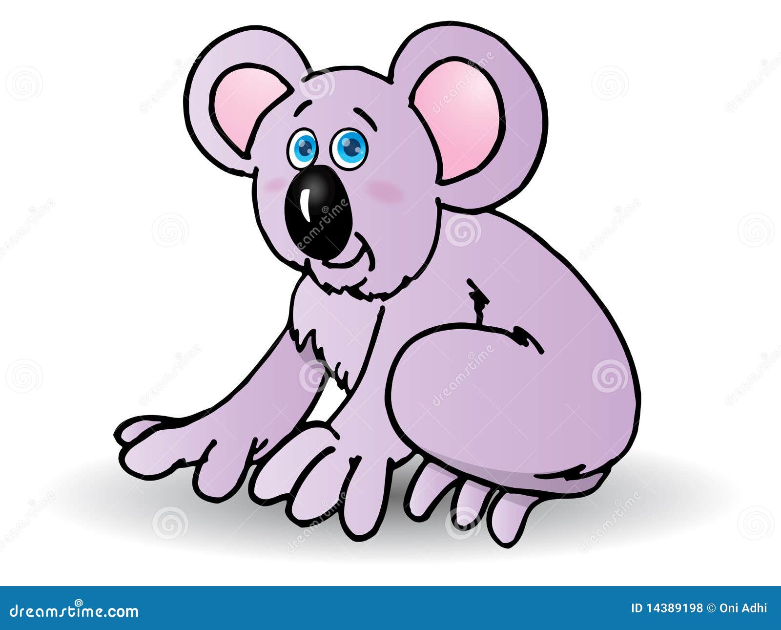 Purple cute koala cartoon stock illustration. Illustration of cartoon ...