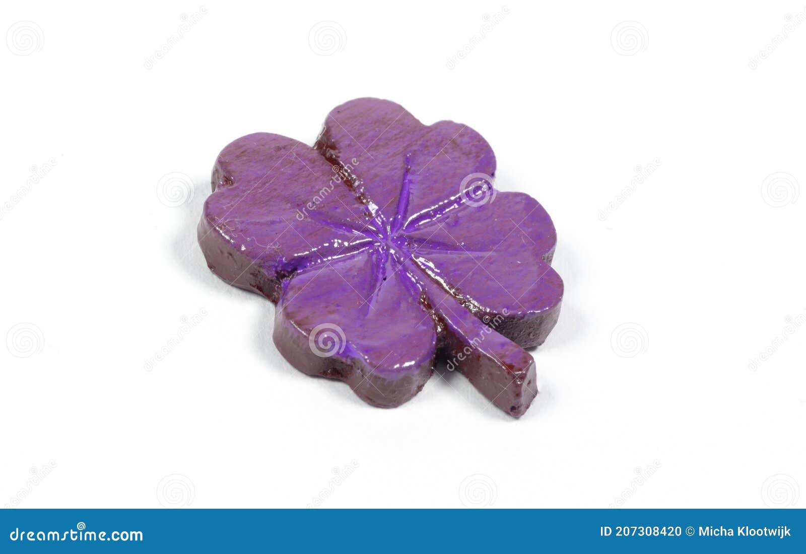 Purple Decorative Four Leaf Clover Stock Photo - Image of peeling ...