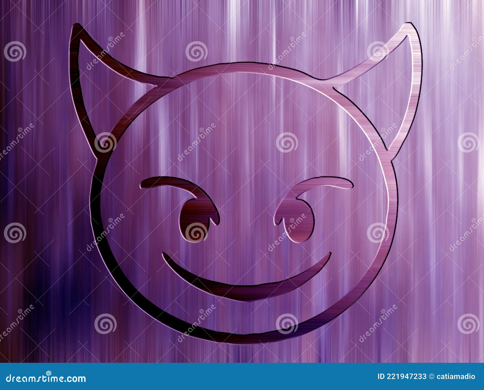 Devil Emoji Over Graphic Background Stock Illustration - Illustration ...