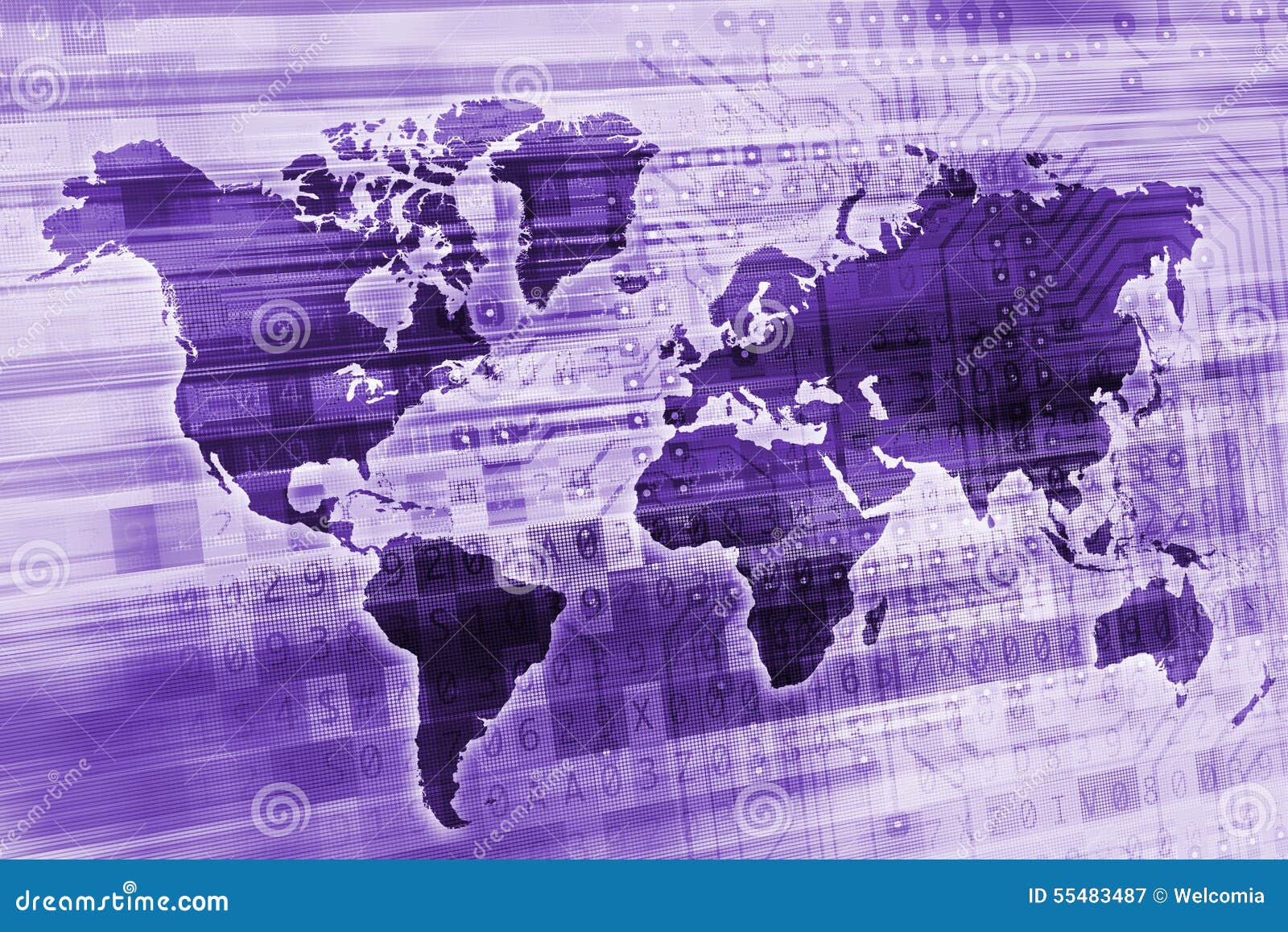 Purple Digital Global Concept Stock Illustration - Illustration of ...