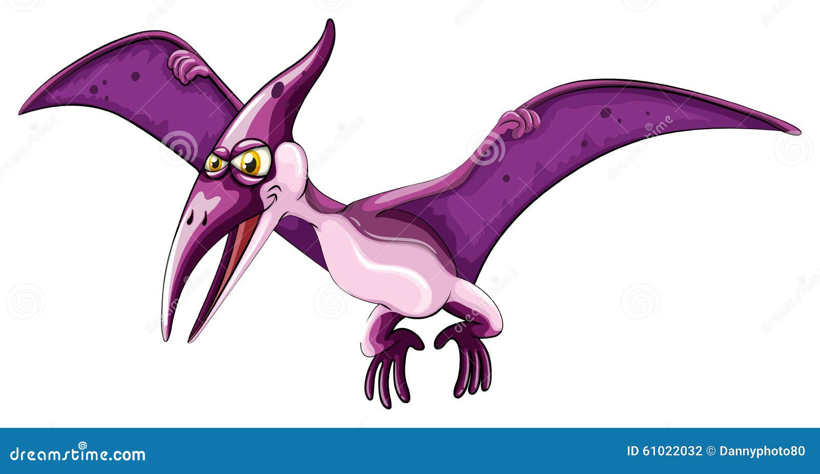 Purple dinosaur with wings stock vector. Illustration of wildlife ...