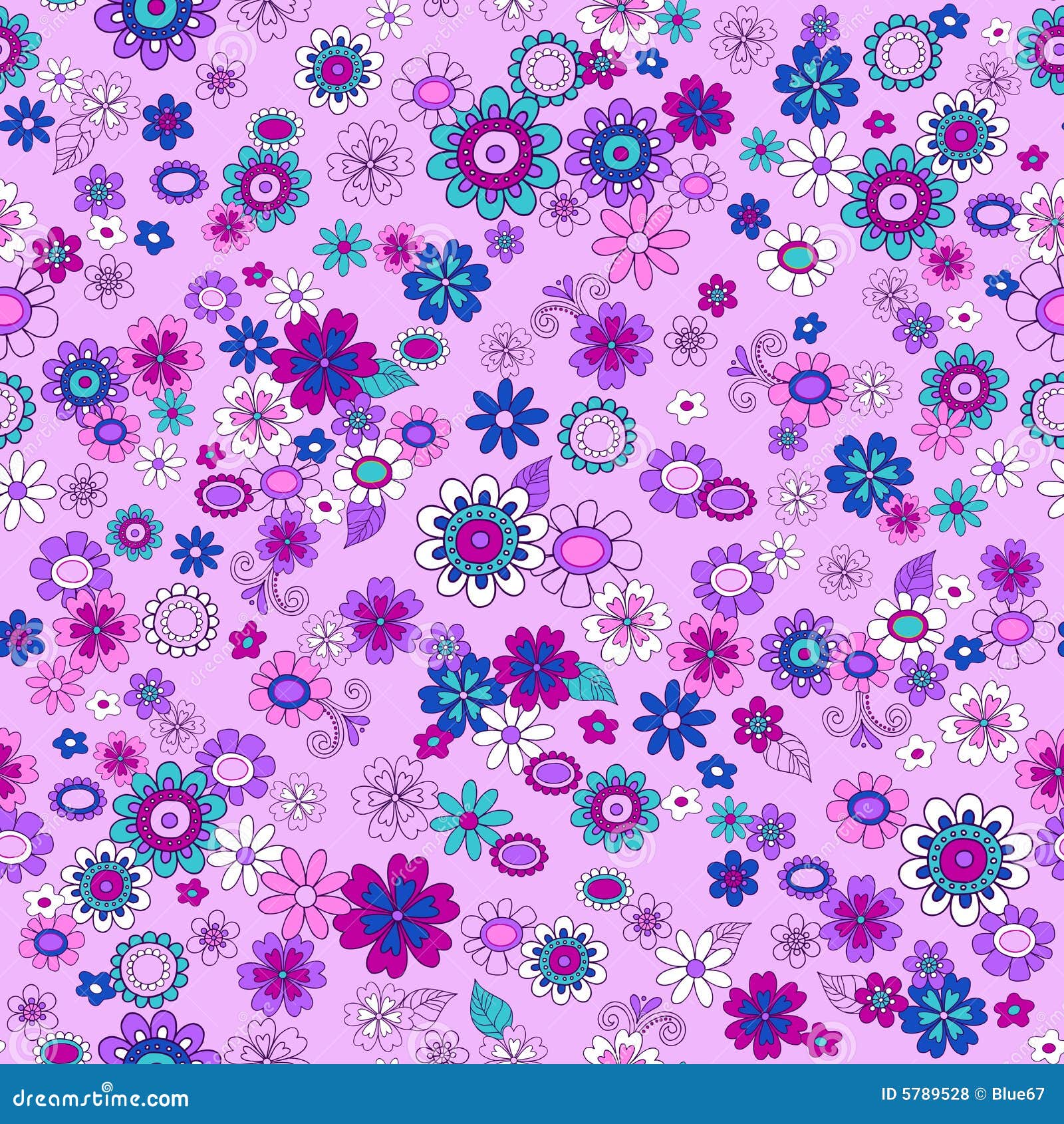 Purple Ditsy Flowers Seamless Repeat Pattern Stock Vector ...