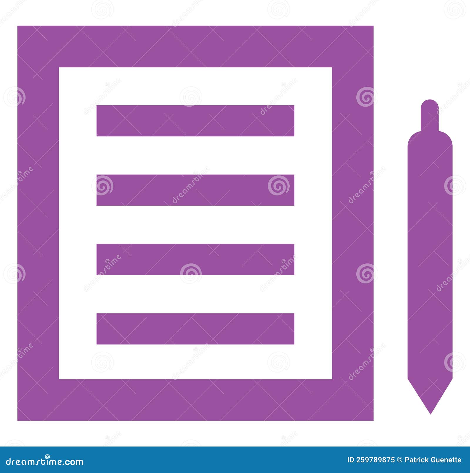 Purple document, icon icon stock vector. Illustration of tool - 259789875