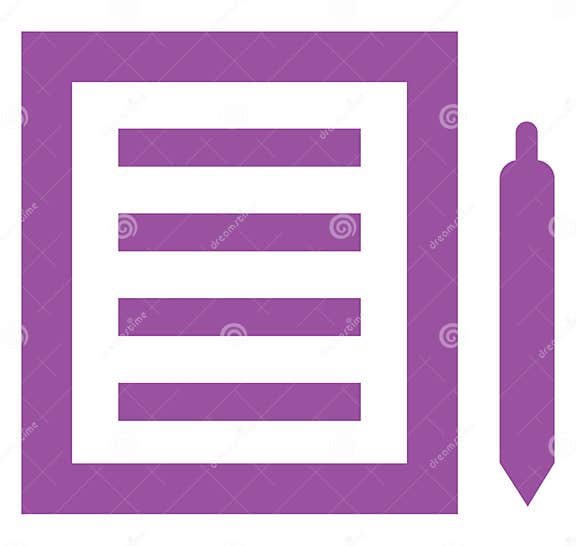 Purple document, icon icon stock vector. Illustration of tool - 259789875