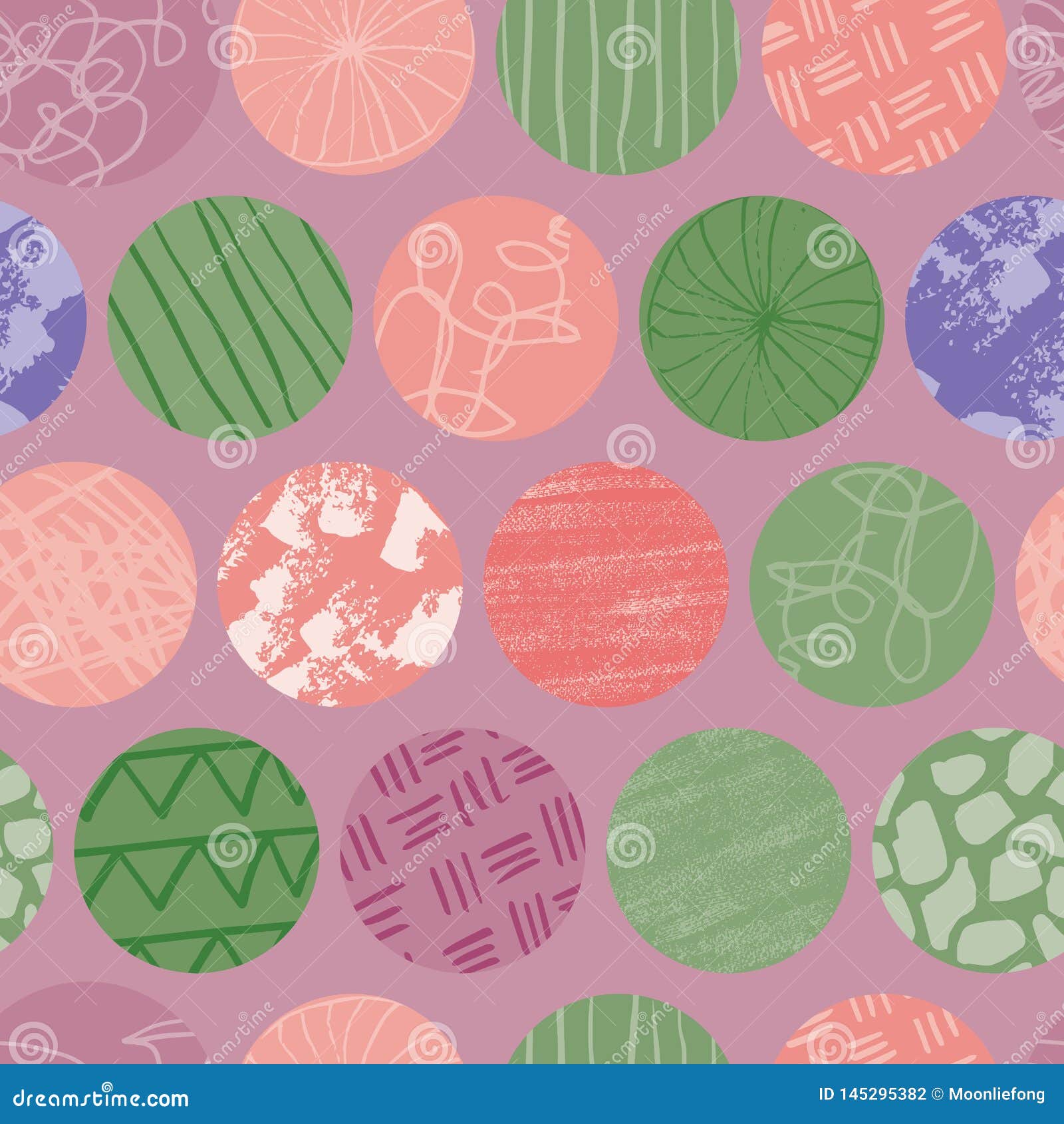Purple Doodle Circle Seamless Abstract Repeat Pattern Stock Vector ...