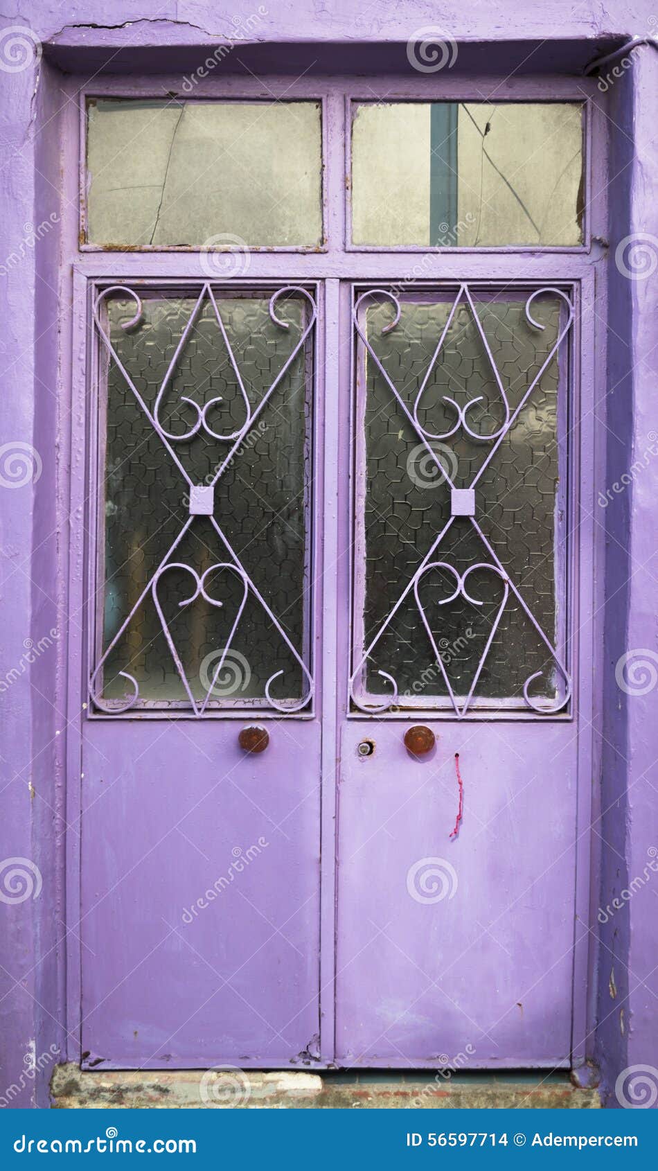Purple Door stock photo. Image of rusty, dirty, iron - 56597714