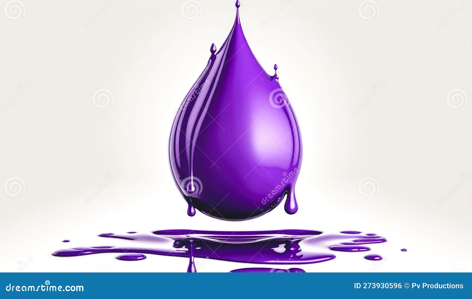 Purple Drop of Paint Close-up, Generative AI. Stock Illustration ...
