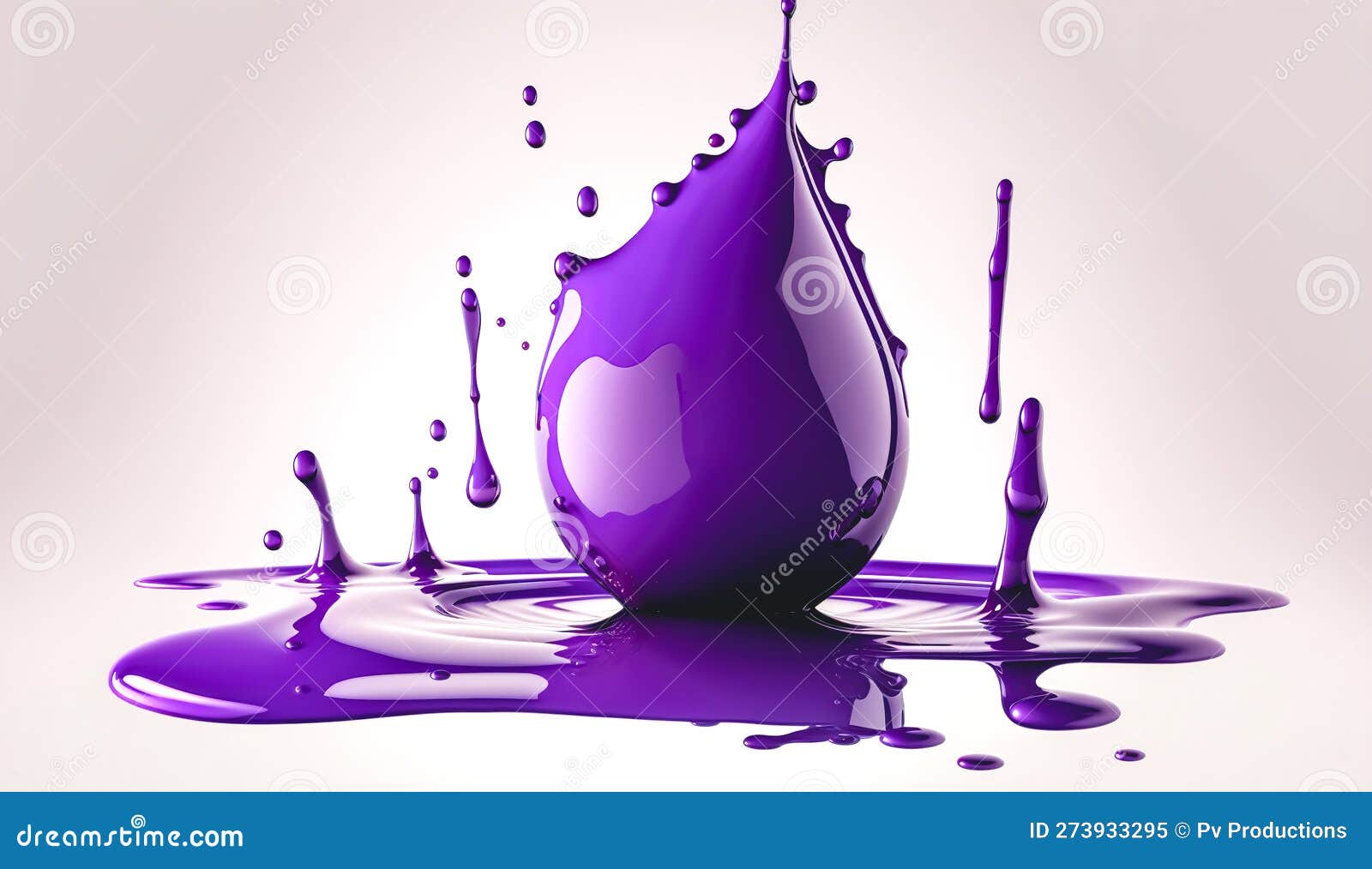 Purple Drop of Paint Close-up, Generative AI. Stock Illustration ...