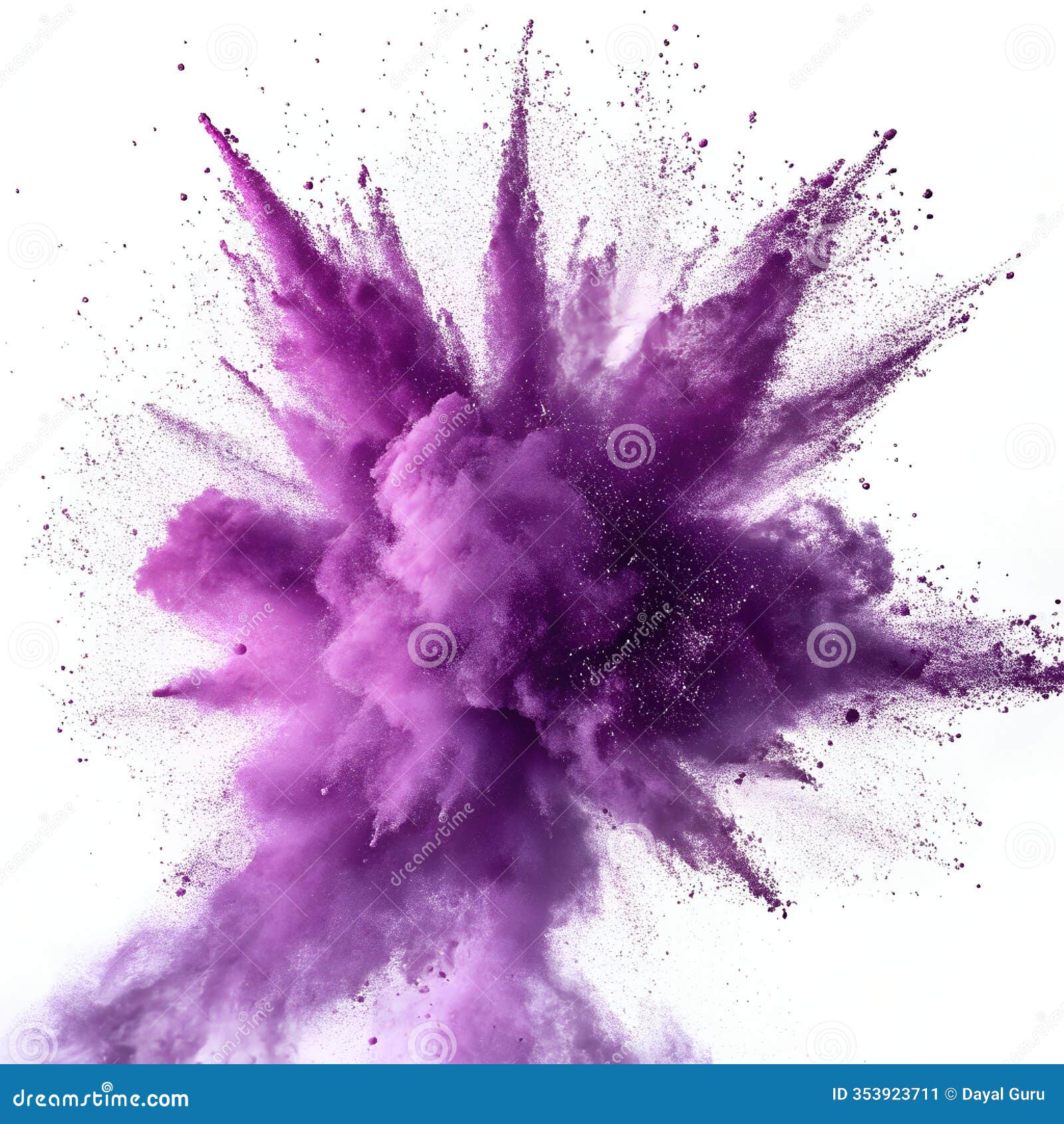 Purple Dust Explosion Isolated on White Background Stock Illustration ...