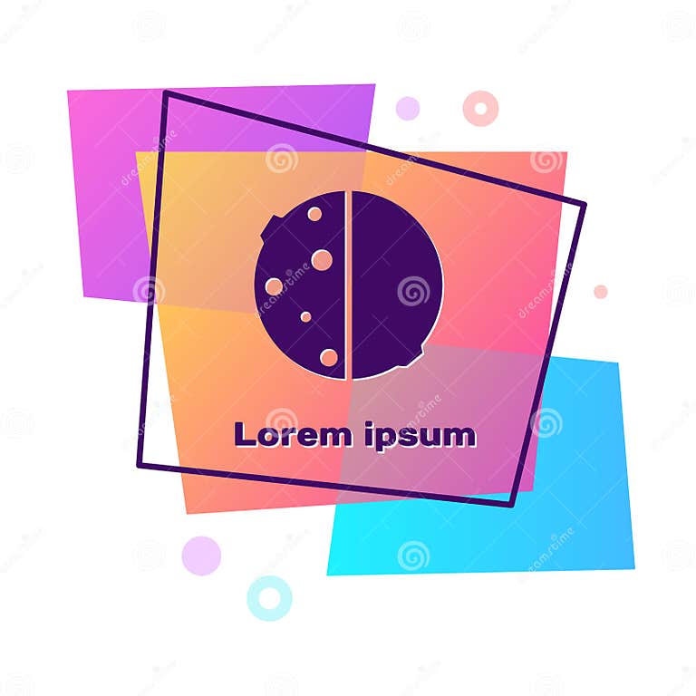 Purple Eclipse of the Sun Icon Isolated on White Background. Total ...