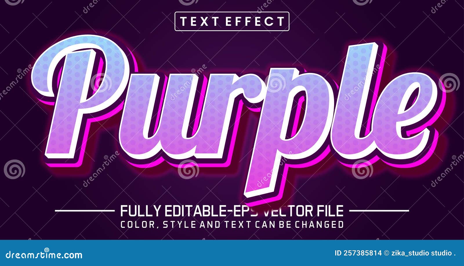 Purple Editable Text Style Effect Stock Vector - Illustration of typo ...