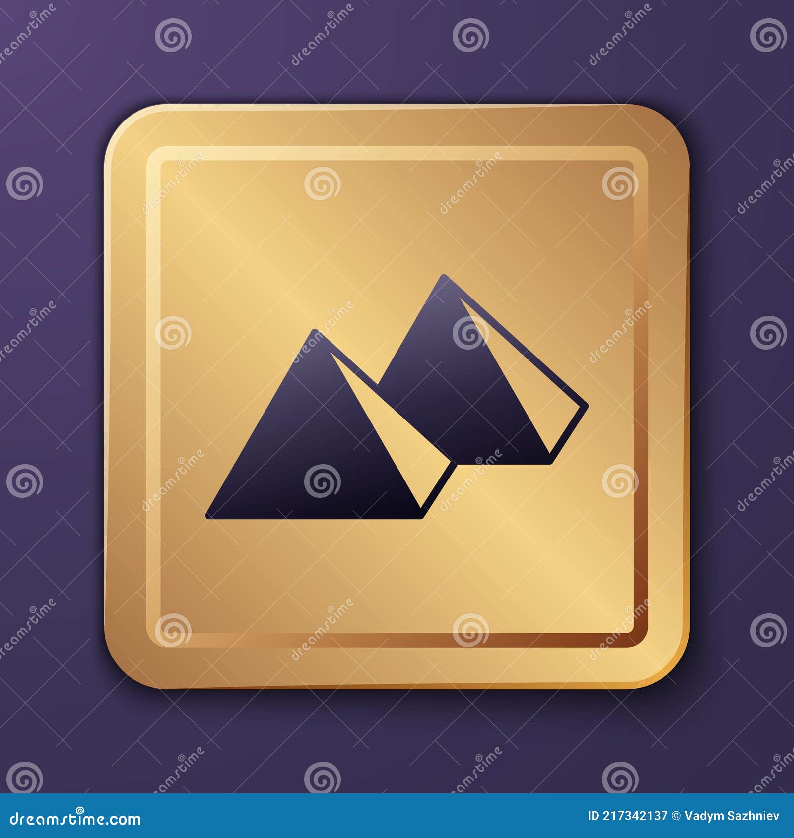 Purple Egypt Pyramids Icon Isolated on Purple Background. Symbol of ...